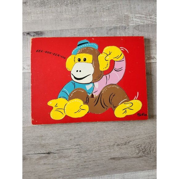 No brand / Not sure | Toys | Vintage 95s Sifo Wooden Monkey Wood Tray ...